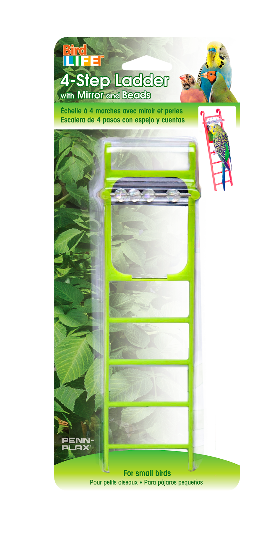 Penn-Plax eOrder | Bird Life™ 4-Step Ladder with Mirror and Beads